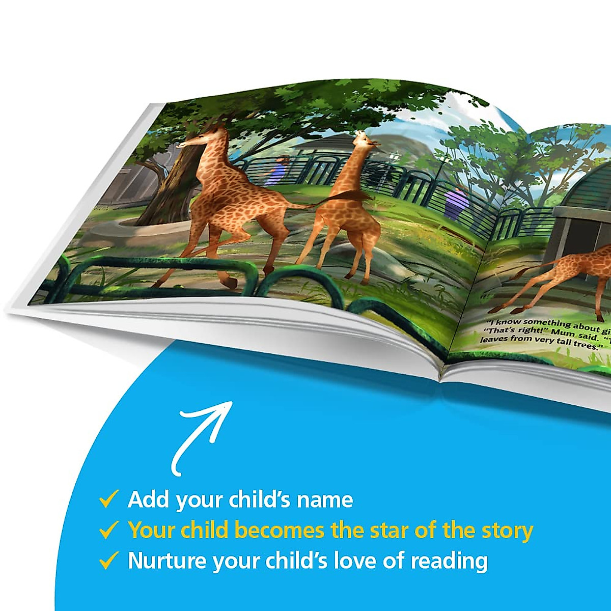 Personalized Story Book by Dinkleboo - Visits The Zoo - for Children Aged 2 to 8 Years Old - A Story About Your Child Going to The Zoo - Soft Cover - Smooth, Glossy Finish (8"x 8")