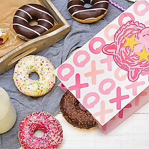 AellasNervalt 26Pcs Preppy Party Favor Bag with Stickers Y2k Hot Pink Smile Face Tiger Goodie Bags Paper Treat Bag Candy Gift Bags Supplies for Teen Girls Birthday Bachelorette Early 2000s Theme Party