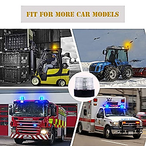 TOPKU Battery LED Strobe Light, Rechargeable Magnetic Flashing Emergency Warning Beacon,8 Color Remote Control, Univisal for Vehicles