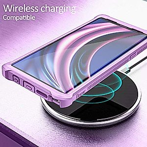 Dexnor Galaxy Note 9 Case with Screen Protector Clear Military Grade Rugged 360 Full Body Protective Shockproof Hard Back Cover Defender Heavy Duty Bumper Case for Samsung Note 9 - Purple