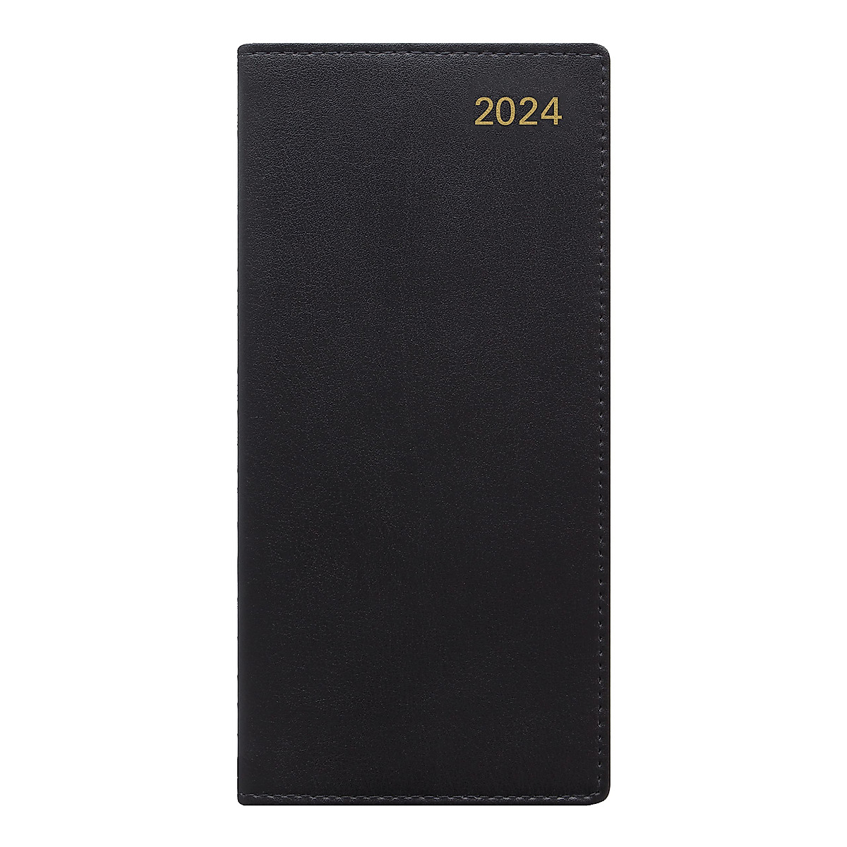 Letts of London Belgravia Weekly/Monthly Planner, 12 Months, January to December, 2024, Appointments, Horizontal, Slim Size, 6.625" x 3.25", Black (C33SBK-24)
