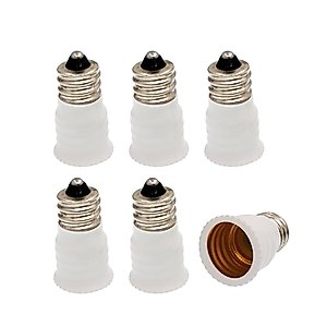6pcs E12 to E14 Adapter,E12 to E14 Lamp Socket Adapter, Lamp Holder LED Bulb Base Adapter, E12 US Chandelier Base to E14 EU Candelabra Base Converter(6pcs E12 to E14 Adapter)