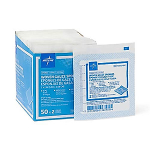 Medline Gauze Sponge Sterile 8 Ply, 100 Count