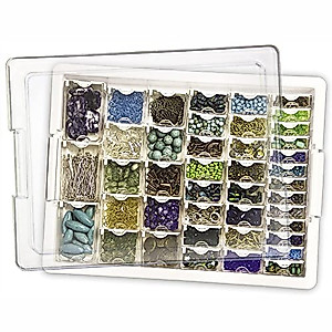 Bead Storage Solutions 45 Piece Assorted Craft Supplies Organizer & Elizabeth Ward Bead Storage Solutions 82 Piece Tiny Craft Supplies Organizer