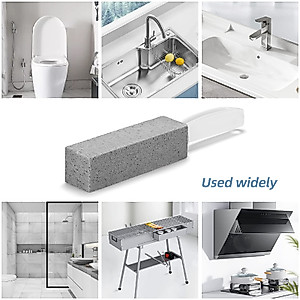 Omszte 2Pack Pumice Stone Toilet Bowl Cleaning with Handle, Scouring Stick Powerfully Cleans Away Limescale Stain, Hard Water Rings, Calcium Buildup, Suitable for Tiles, BBQ Grill, Bath tubs