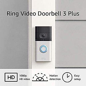 Ring Video Doorbell 3 Plus – enhanced wifi, improved motion detection, 4-second video previews, easy installation