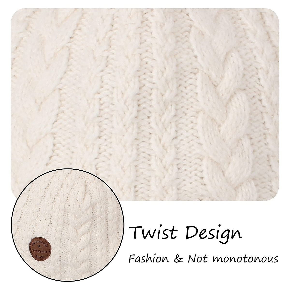 Bamery Winter Baby Infant Girl Beanie Knitted Toddler Baby Boys Hat Fleece Lined Earflap Hats with Pompom 0-4 Years (White, S)