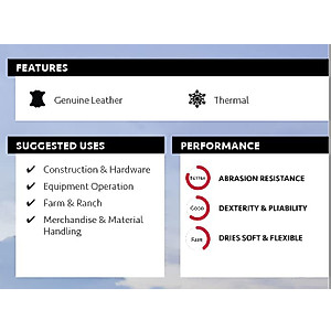 Kinco Lined Grain Cowhide Leather Glove - Warm Heatkeep Thermal Insulation, Long Lasting Protection, Safe, Comfortable, Anti Fatigue Design - Farm, Construction, All Purpose, Ranch - Tan, Medium