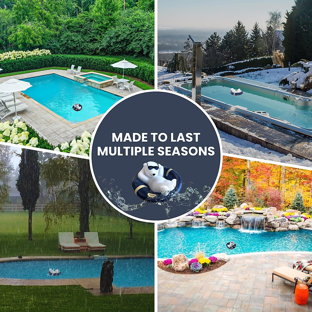 Generic Floating Pool Temperature Thermometer | Easy Read Water Temperature Outdoor & Indoor | Adorable Polar Bear Shape Design Water Thermometer for Swimming Pools Hot Tubs & Spas