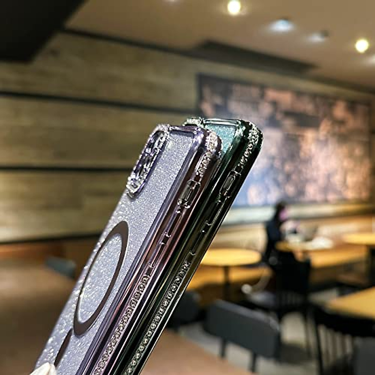 Cyberowl iPhone 13 Pro Max Glitter Case [Compatible with MagSafe] Lightweight and Luxury Plating Cute Bling Shockproof Raised Full Camera Lens Protective Rugged TPU Case Girls Women Covers Gold