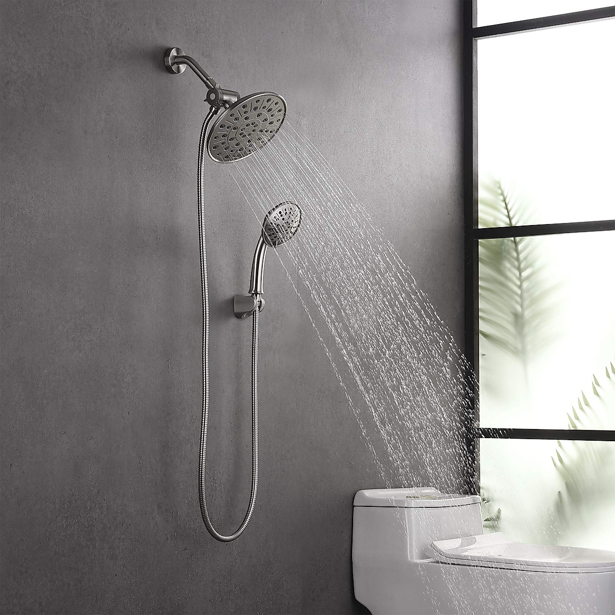 AMAZING FORCE Rainfall Shower Head Combo, Shower Wand,High Pressure Shower Head and 3-Setting Handheld Shower Head with Anti-Clogging Nozzles and Adjustable Solid Ball Joint 1.8 GPM