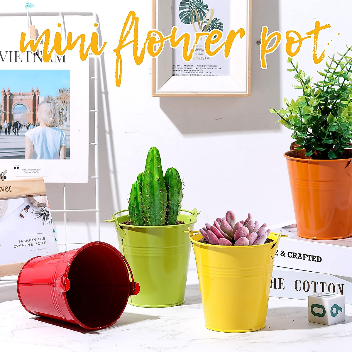 16 Pack Colorful Metal Buckets for Parties & Crafts | Durable & Cute