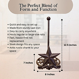 Metal Star Country Rustic Paper Towel Holder