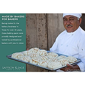 Commercial Quality Cookie Sheet Pan - 2 Pack Aluminum Half Sheet Baking Pan by Saffron & Sage Home Living - This 13x18 Baking Sheet Set is Rust & Warp Resistant, Heavy Duty, of Thick Gauge