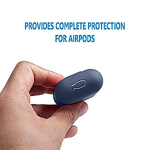 AirPods Case Protective, FRTMA AirPods Silicone Skin Case with Sport Strap for Apple AirPods (Midnight Blue)