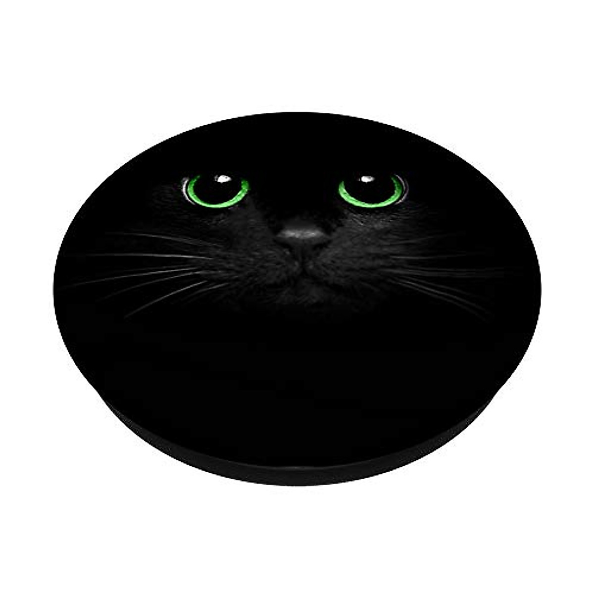 Cute Black with Green Eyes Cat PopSockets PopGrip: Swappable Grip for Phones & Tablets