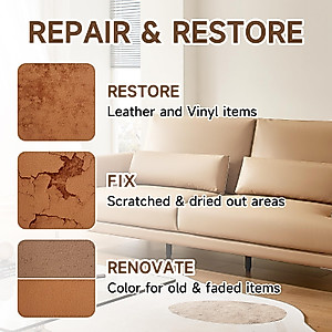 SANPAIR Black Leather Recoloring Balm, Leather Color Restorer, Leather Scratch Repair, Leather Balm, Black Leather Paint, Leather Sofa Stain Remover for Couch, Furniture and Car Seat