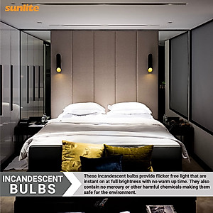 Sunlite 41666 Incandescent T6.5 Tubular Light Bulb, BA15D Double Contact Bayonet Base, 25 Watts, 170 Lumens, Dimmable, Mercury Free, 2600K Warm White, Clear Glass, 6 Count