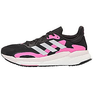 adidas womens Solar Boost 21 Running Shoes, Black/Screaming Pink/Halo Silver, 5.5 US