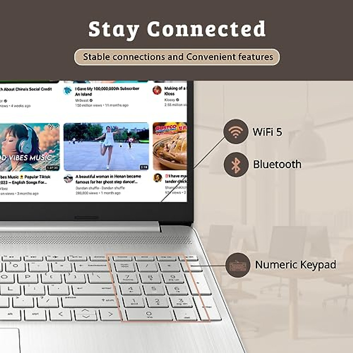 HP 15.6" FHD Business Laptop, AMD Ryzen 5-5625U Processor, AMD Radeon Graphics, 8GB RAM, 256GB PCIe SSD, HD Webcam, Bluetooth, Wi-fi, HDMI, Win 11, Silver, 32GB Hotface USB Card