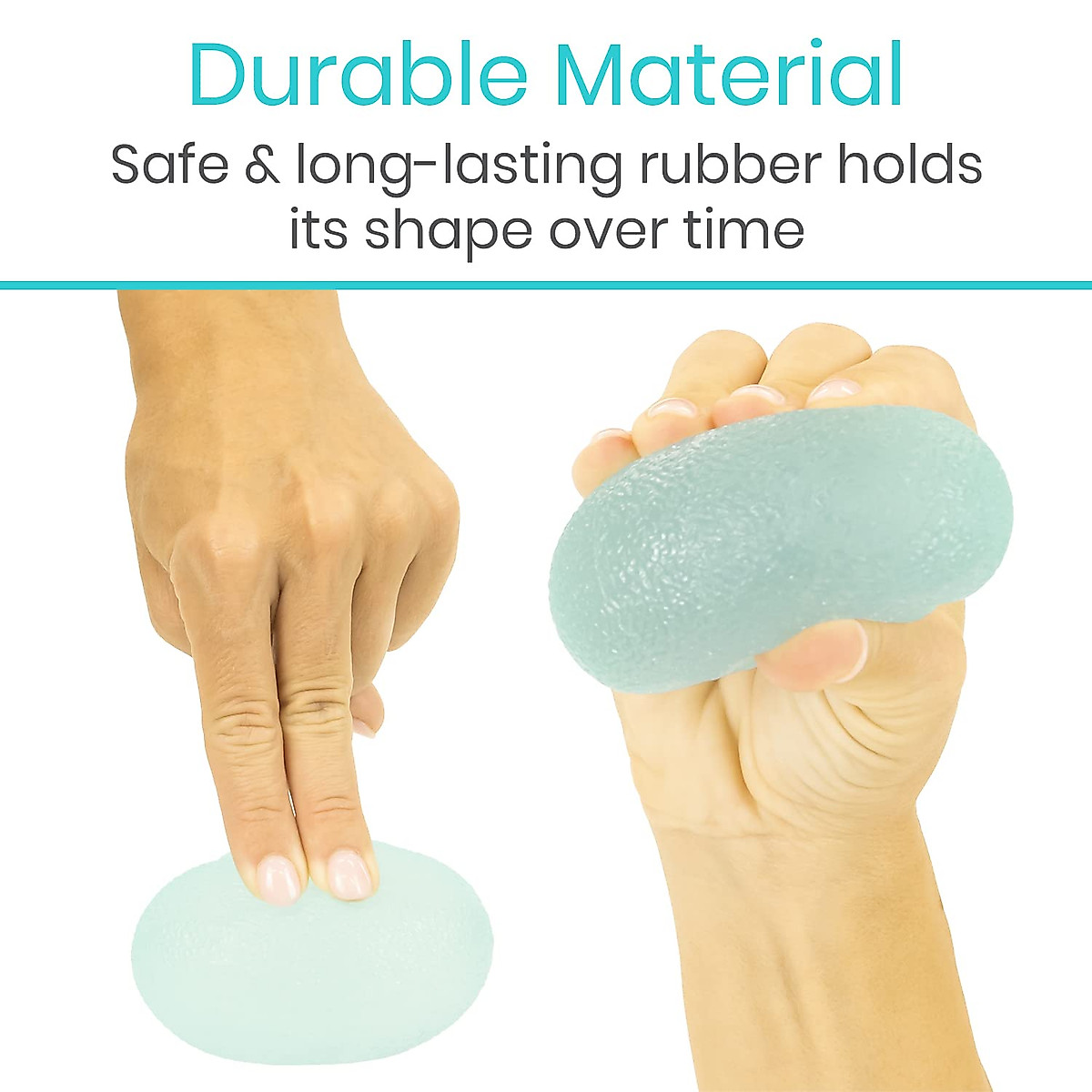 Vive Squeeze Balls for Hand Therapy Set (4 Pack) - Grip Strengthener Occupational Exercise Equipment for Arthitis, Parkinsons, Stroke, Carpal Tunnel Recovery - Stress Relief Massage Putty Finger Toy