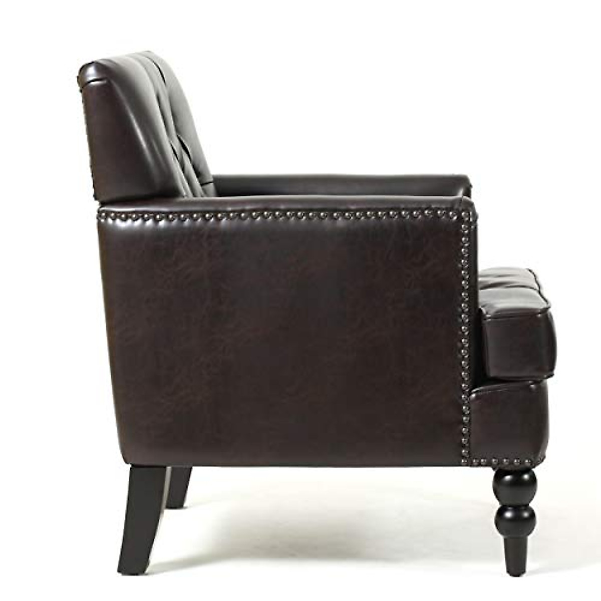 Christopher Knight Home Malone Leather Club Chair, Brown 28D x 29.5W x 33.5H Inch