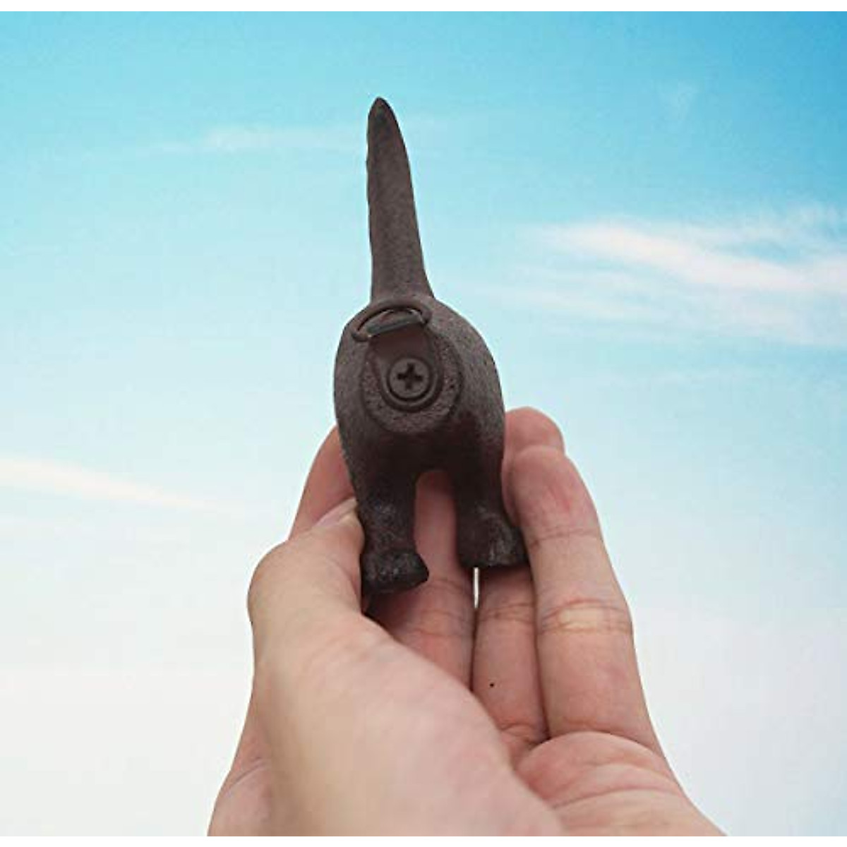 Retro Dog Tail Cast Iron Wall Hooks - Decorative Wall Hanging Hook for Coat, Towel, Keys - Antique Brown - Set of 3