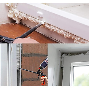 SocsPark Needn't Clean Foam Gun, Pu Expanding Foaming Gun, Upgrade Caulking Gun, Heavy Duty Spray Foam Gun, Metal Body Covered with PTFE, Suitable for Caulking, Filling, Sealing, Home and Office Use