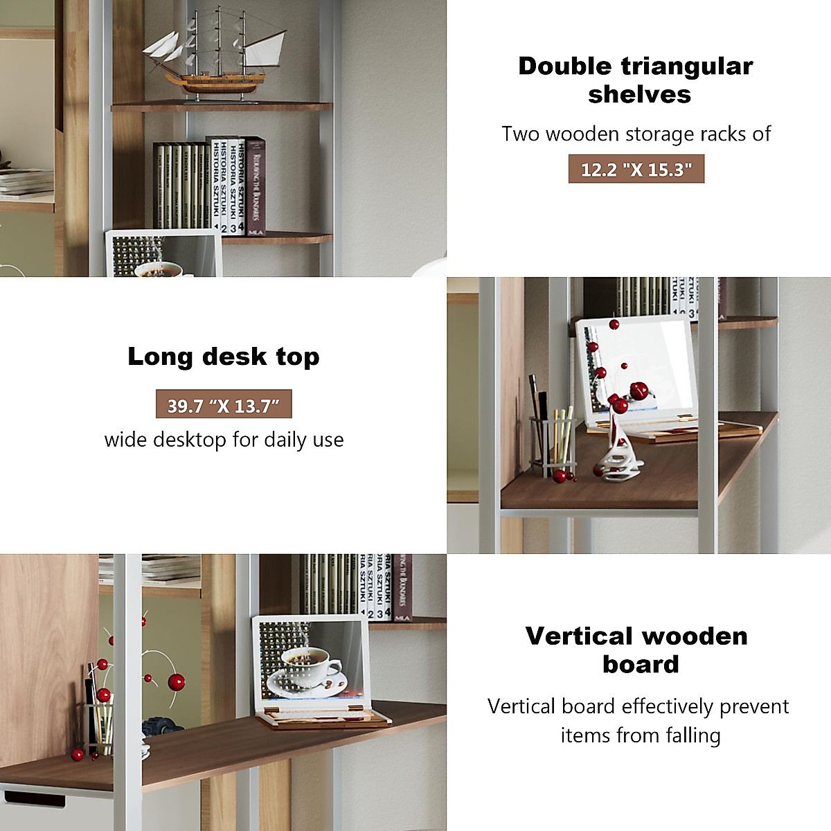 Merax Twin Metal Loft Bed with 2 Shelves and one Desk,Loft Bed Frame with 2 Built-in Ladders,12.2/'' H Safety Guardrail,Noise Free,No Box Spring Needed,Silver