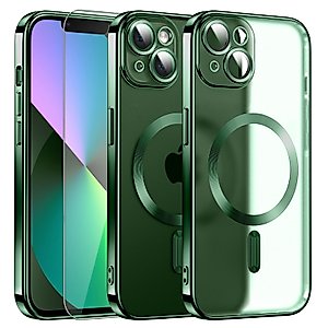 DOSNTO Magnetic for iPhone 13 Mini Case with MagSafe [ Integrated Camera Protecion] Translucent Matte Soft Slim Cover, 10FT Military Grade Drop Tested [Anti-Scratch] Wireless Charging