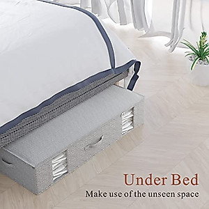 COVAODQ Under Bed Storage Containers Storage Bins Organizers for Clothes Comforters Blankets Pillows Duvets Large Capacity with Clear Window, 2 Pack