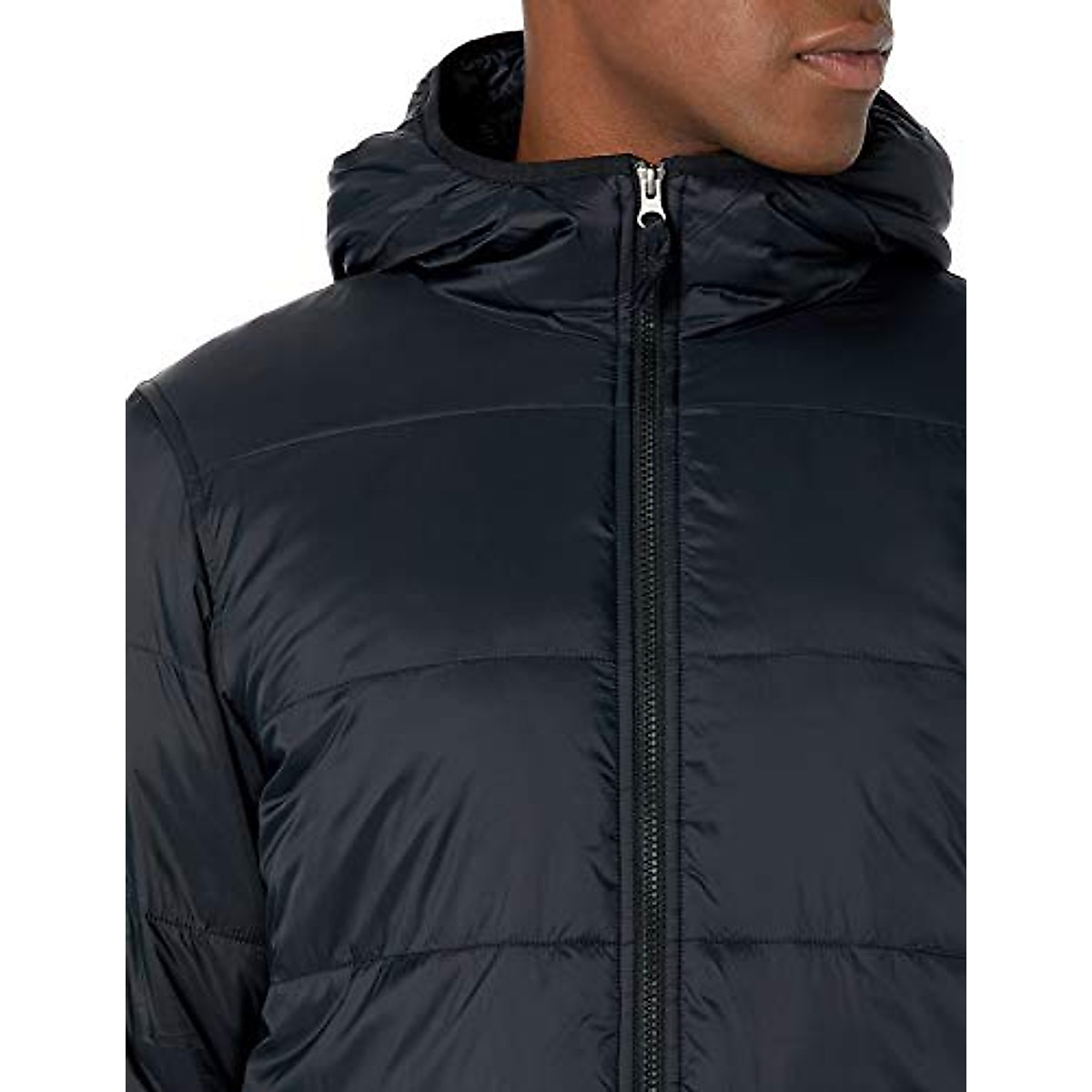 Amazon Essentials Men's Long-Sleeve Water-Resistant Sherpa-Lined Puffer Jacket, Black, Medium