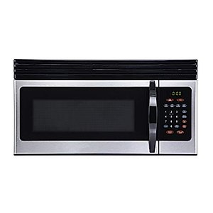 BLACK+DECKER Range Microwave with Top Mount Air Recirculation Vent, 1.6-Cu. Ft. 1000-Watt, Incandescent Lighting, Safety Lock, Stainless Steel