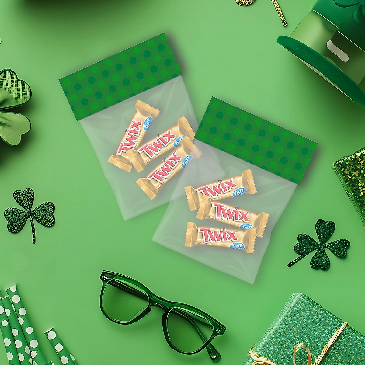 TWIX Fun Size Milk Chocolate Caramel St Patricks Day Candy Bars, 18.28 Oz Jumbo Bulk Candy Bag