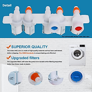 AJU73213301 Washing Machine Inlet Valve Replacement for LG Ken-more, AJU75152601 Washer Water Inlet Valve Assembly Replaces for WT1101CW 5221EA1008F TAW35618287 AP5668417 WT1201CV