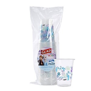 Glad for Kids Disney Frozen 16oz Clear Plastic Cups | Disney Frozen Plastic Cups, Kids Snack Cups | Kid-Friendly Plastic Cups for Everyday Use, 16oz Plastic Cups 36 Ct