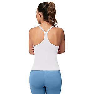 MathCat Workout Tank Tops for Women with Built in Bra, Sleeveless Gym Tops Seamless Racerback Athletic Yoga Shirts White