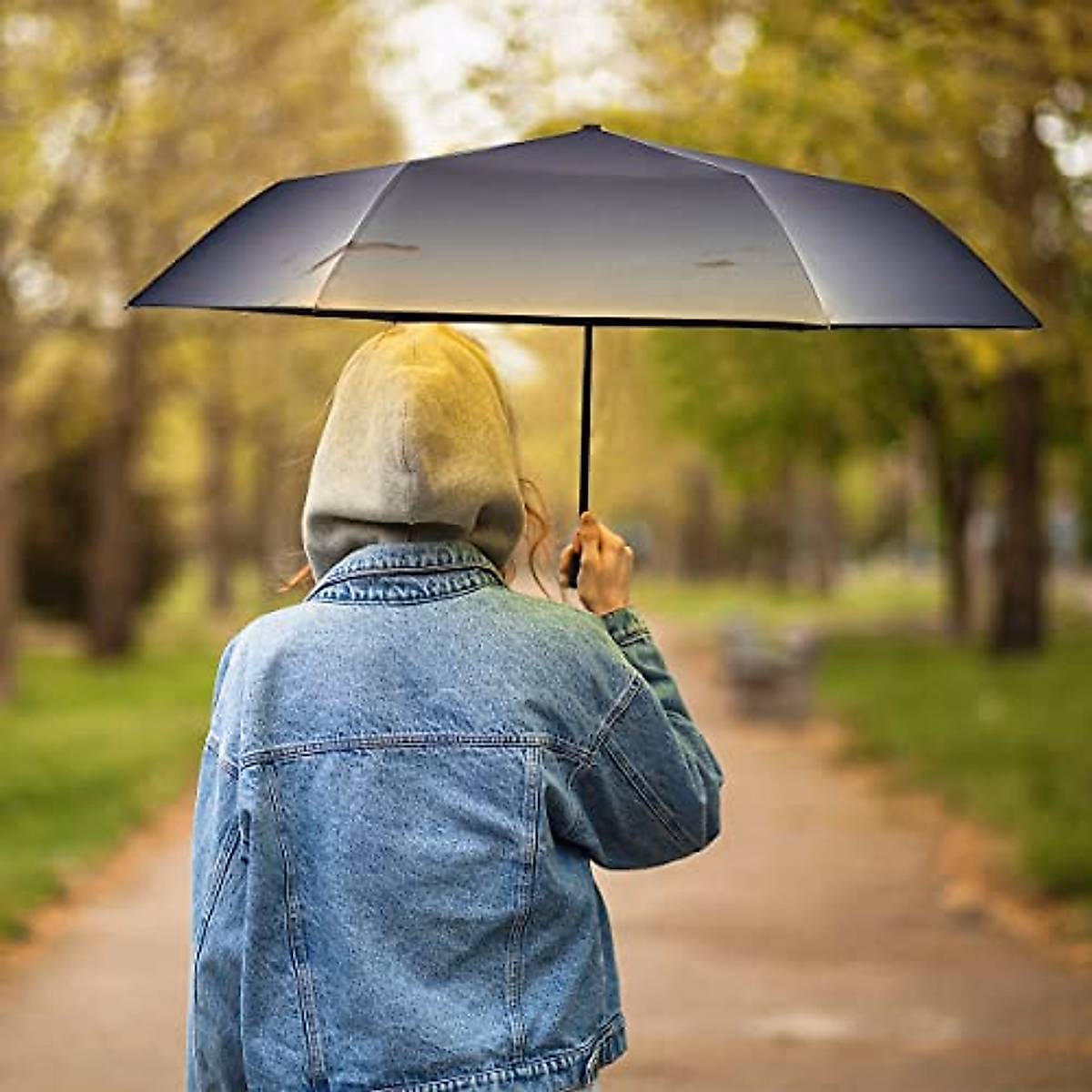 Sky Repel Umbrella Windproof Travel Umbrella - Compact, Light, Automatic, Strong and Portable - Wind Resistant, Small Folding Backpack Umbrella for Rain - Men and Women