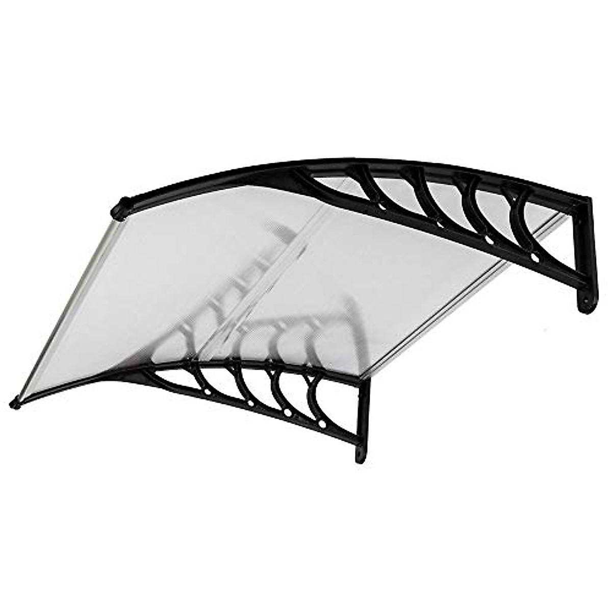 Outvita Window Awning Door Canopy 40"x40", Polycarbonate Cover Front Door Outdoor Patio Awning Canopy UV Rain Snow Sunlight Protection Hollow Sheet, Clear Board & Black Bracket