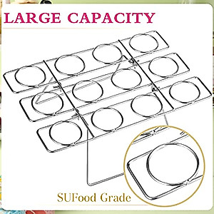 Sawysine Cupcake Cones Baking Rack 2 Pcs Stainless Steel Ice Cream Cone Cupcakes Holder 12 Cavity Stand Display Racks Stands for Home Kitchen Cooking, Silver