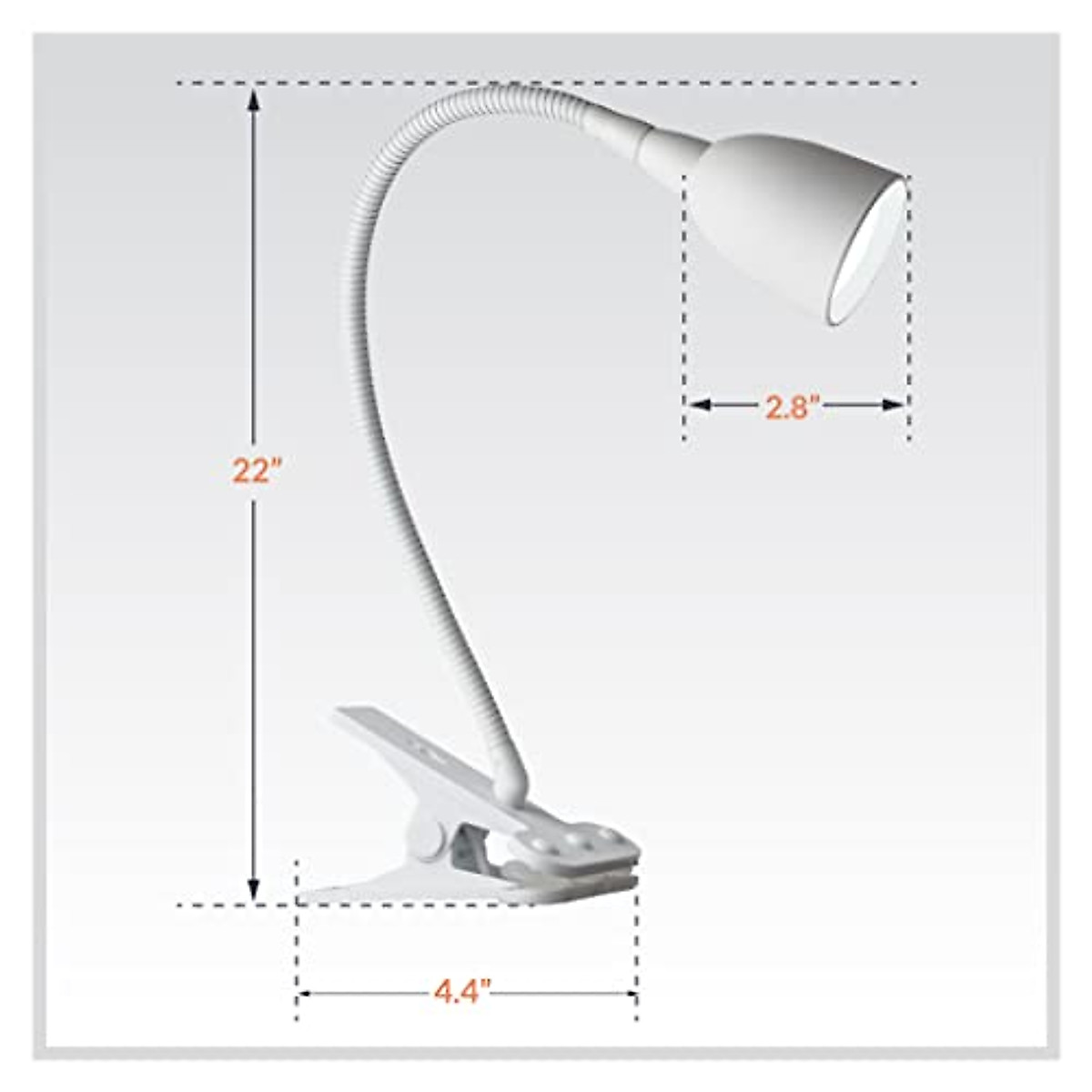 Newhouse Lighting NHCLP-OL-WH Olivia LED Clamp Light Desk Lamp with Flexible Gooseneck, 3 Brightness Levels & 3 Color Modes, White