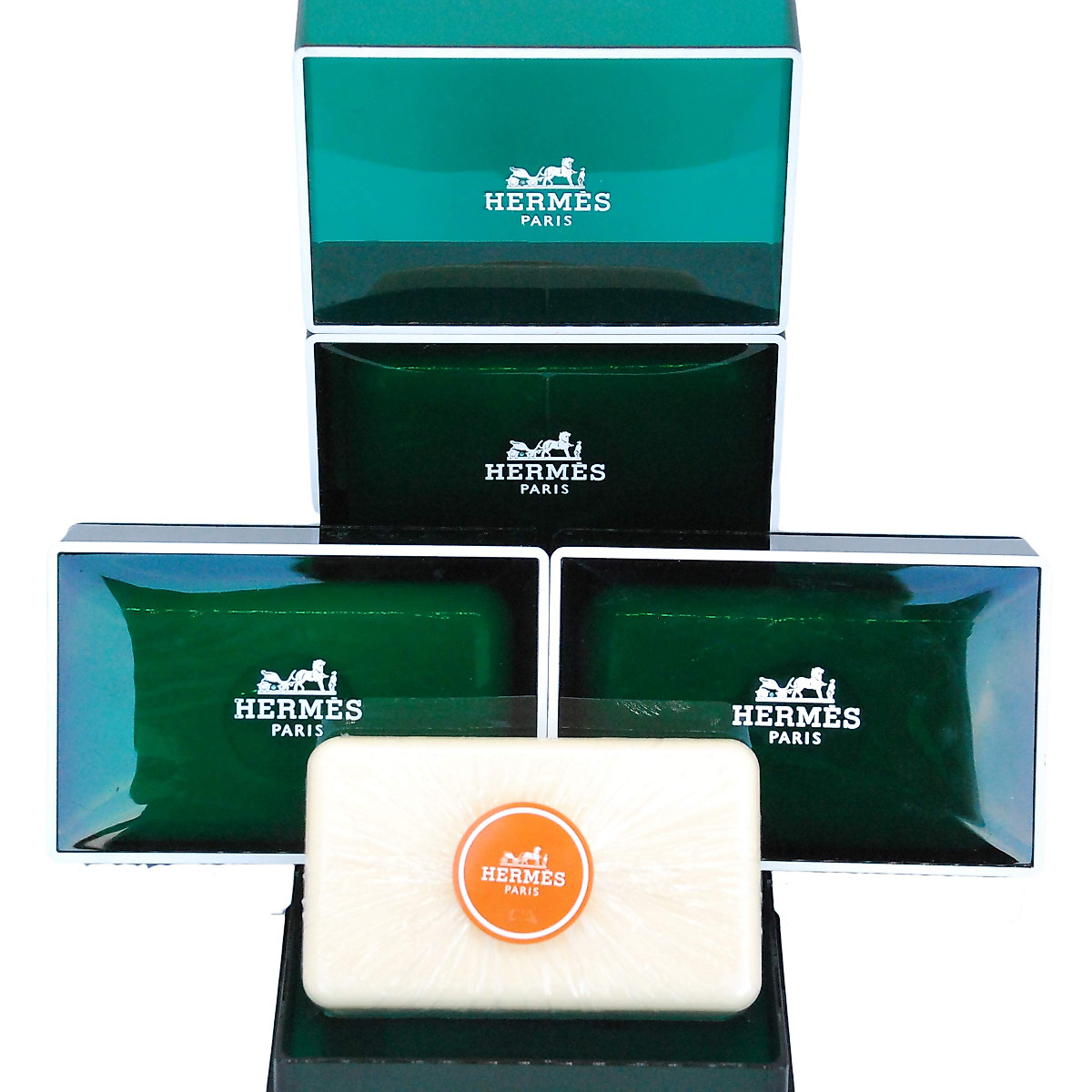 One (1) Luxury Hermès Jumbo Soap - Eau d'Orange Verte Gift Soap - Imported From Hermès Paris 5.2oz / 150g - Beautifully Gift Boxed Perfumed Soap/Savon Parfume