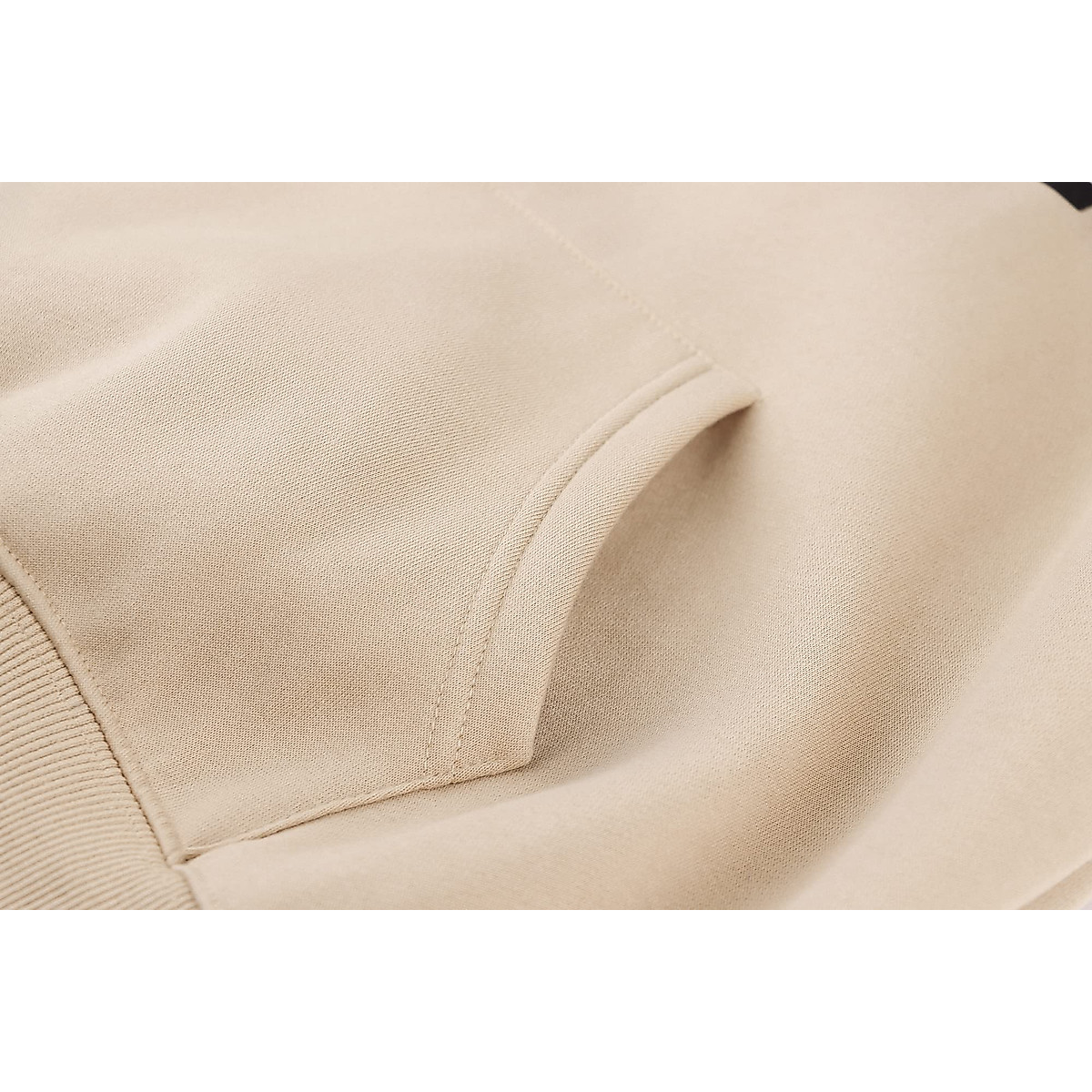 SAFRISIOR Oversized Hoodies for Women and Men Couples Fleece Basic Solid Hooded Sweatshirt Pullover Jackets Beige