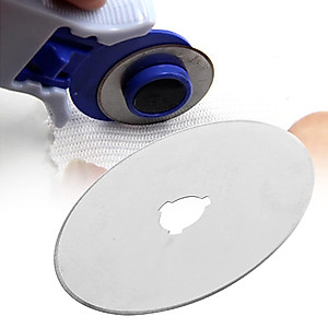 Wheel Knife Cloth Cutter, 10Pcs Roller Wheel Round Knife Blade SKS-7 Cloth Paper Cutter Replacement Kit 60mm