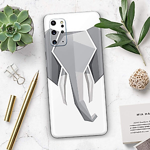 DesignSkinz Geometric Elephant Protective Vinyl Decal Wrap Skin Cover Compatible with The Samsung Galaxy S20 (Screen Trim & Back Glass Skin)