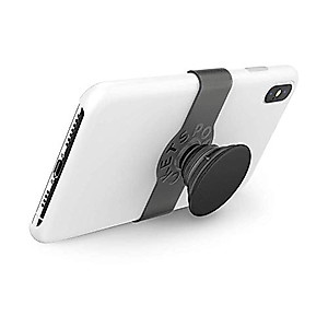 PopSockets Phone Grip Slide for Phones and Cases, Sliding Phone Grip with Expanding Kickstand, PopSlide for Apple Silicone Case, iPhone Xs Max - Black Haze