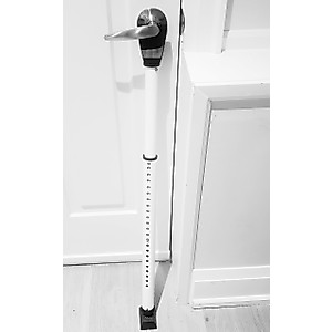 Generic 2-in-1 Solid Steel Security Bar, Heavy Duty Door Stopper and Sliding Patio Door Jammer, Compact, Adjustable Telescopic Length, White