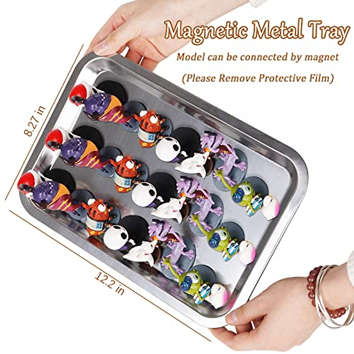 Cathyeen Miniature Display Case Display Cases for Collectibles Miniatures Storage Case Display Shelves Shelf for Collectibles for Mini Action Figures Valuable Collectibles or Crystal Stone (Black)
