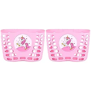 Toyvian Girls Bike Basket Kids Scooter Basket 2 kids basket basket for bike kids bike basket Cute Cartoon Storage Basket