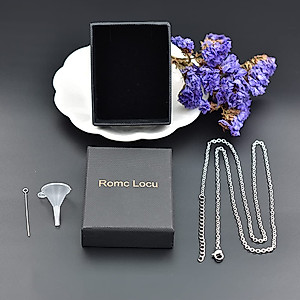 Romc Locu Fishing Hook Urn Necklace for Ashes Stainless Steel Fishing Lovers Cremation Jewelry Unisex Memorial Keepsake Pendant (Silver-Heaven)